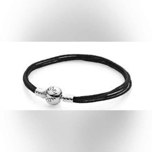 Pandora | Jewelry | Auth Pandora Multi Strand Bracelet In Black | Poshmark